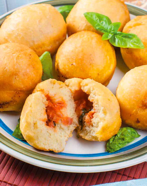 Stuffed savory donuts